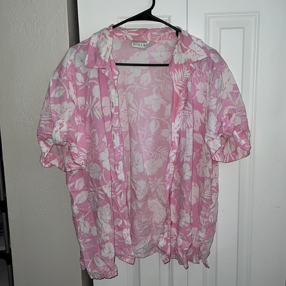Koret | Shirts | Koret Pink Hawaiian Floral Shirt Vintage Mens Medium ...